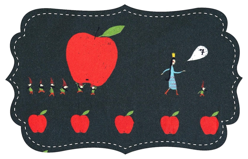 Fairy Tale Fabric SNOW WHITE & 7 DWARVES by Sybille Hein 58" Wide 100% ...