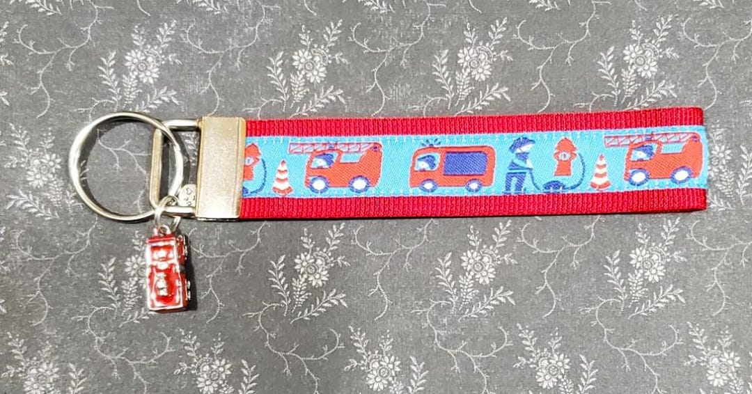 NOVELTY Jacquard Ribbon/nylon Web 1" Wide (25mm) Key Fobs, Firemen ...