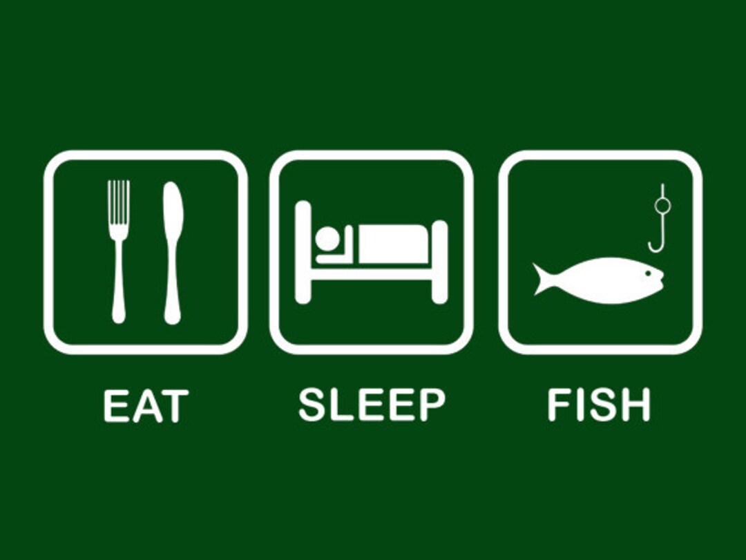FUNNY TSHIRT Eat Sleep Fish T-shirt Fishing Hunting Outdoors Camping ...