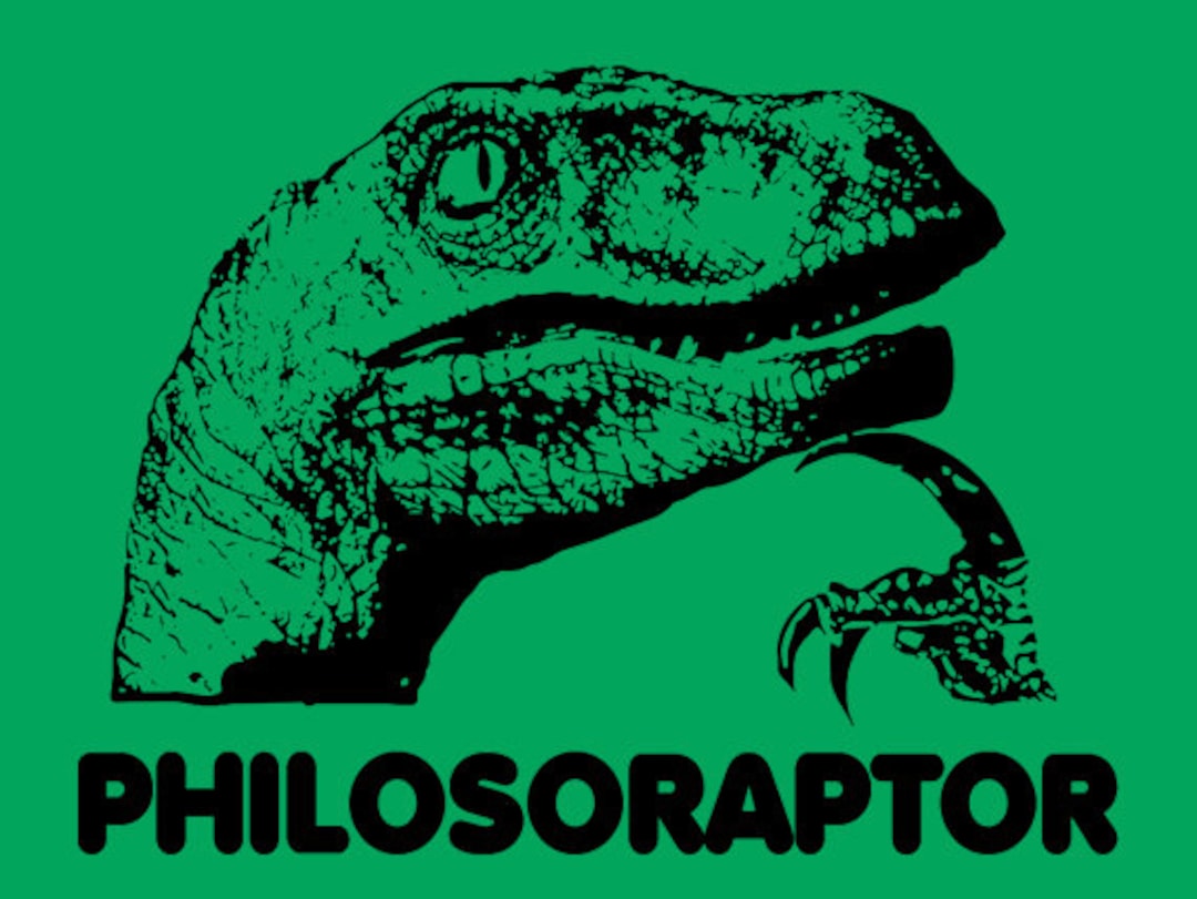 FUNNY TSHIRT Philosoraptor T-shirt Dinosaur Kids Birthday Party Mens ...