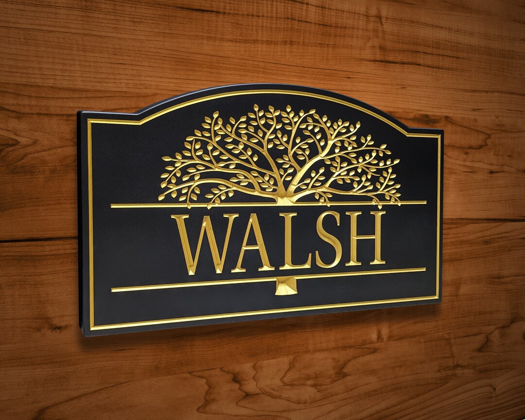 SIGN154 16" X 9" X 3/4" Engraved Walnut/willow Tree Sign, Custom Carved ...
