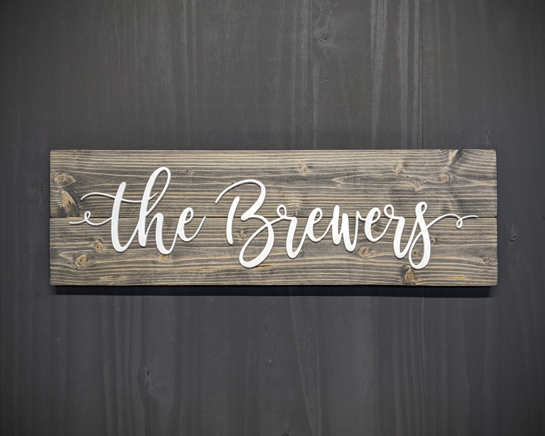 SIGN115EW Raised Ebony/white Pallet Sign / Last Name Sign / Custom Wood ...