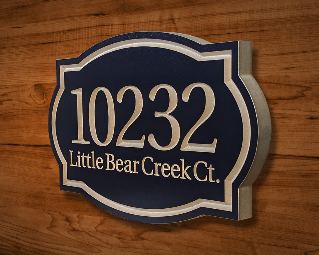 SIGN1 15" X 10" X 3/4" Engraved House Number/street Name Address Sign ...