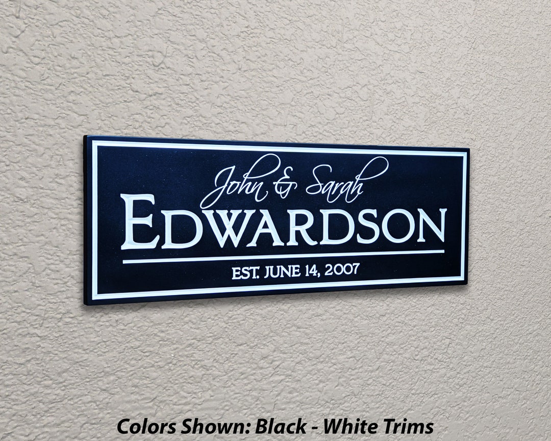 SIGN51 - Multiple Sizes Engraved Family Name / Established Sign, House ...