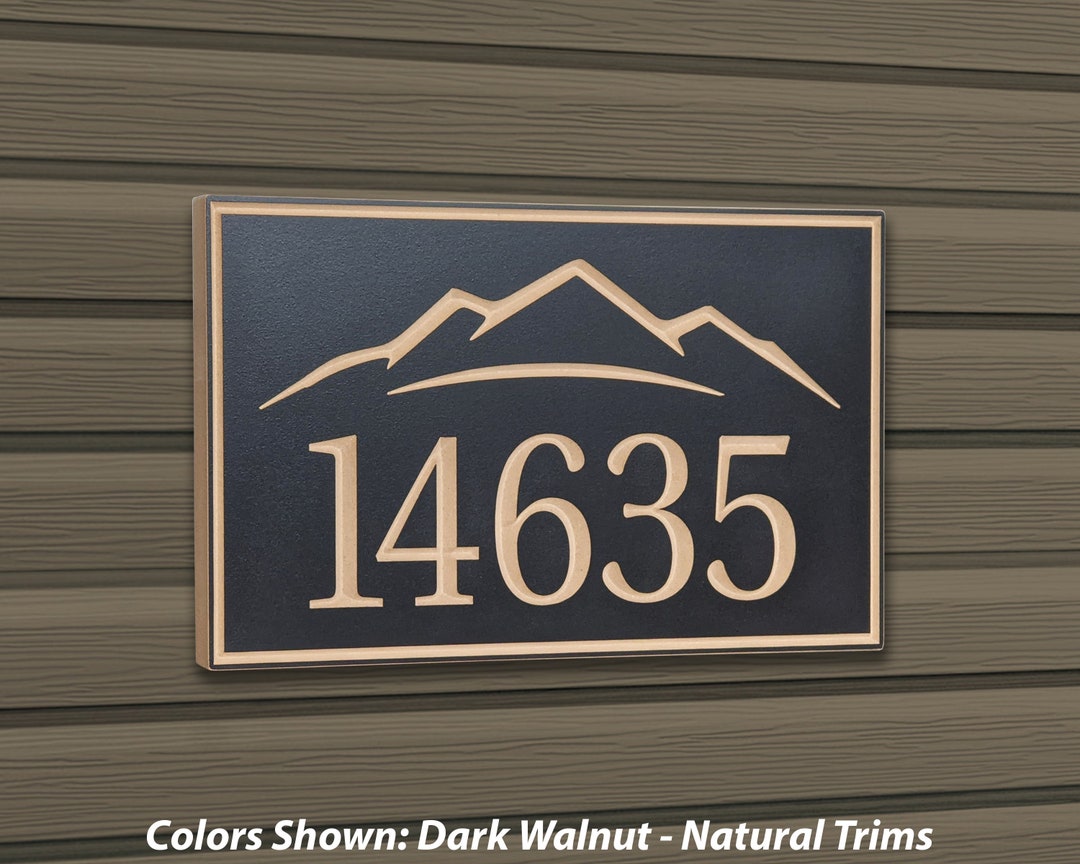 SIGN50 12" X 7" X 3/4" Engraved Mountain House Number Sign, Custom ...