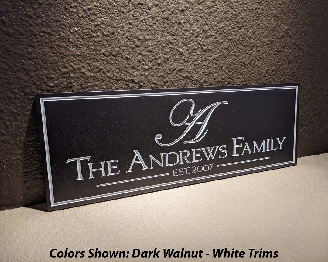 SIGN48 Multiple Sizes Engraved Family Name Sign, House Warming ...