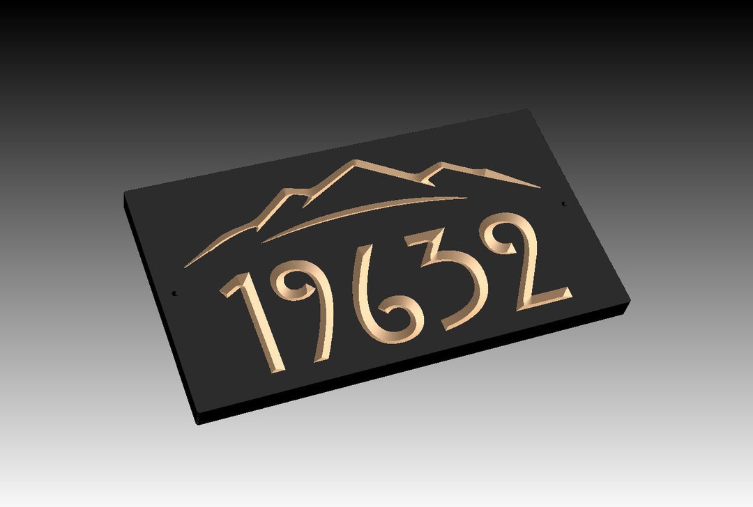 SIGN64 14" X 8" X 3/4" Engraved Mountain House Number Sign, Custom ...