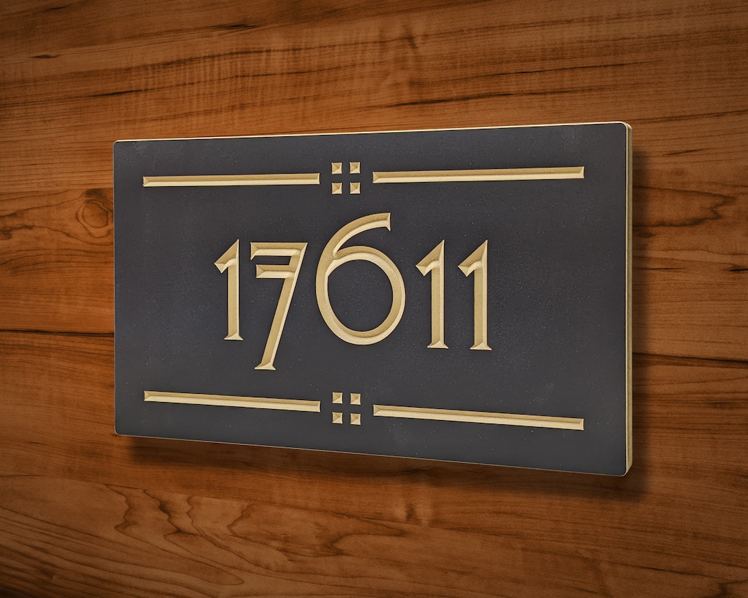 SIGN152 14" X 8" X 3/4" Engraved Craftsman Arts and Crafts Address Sign ...