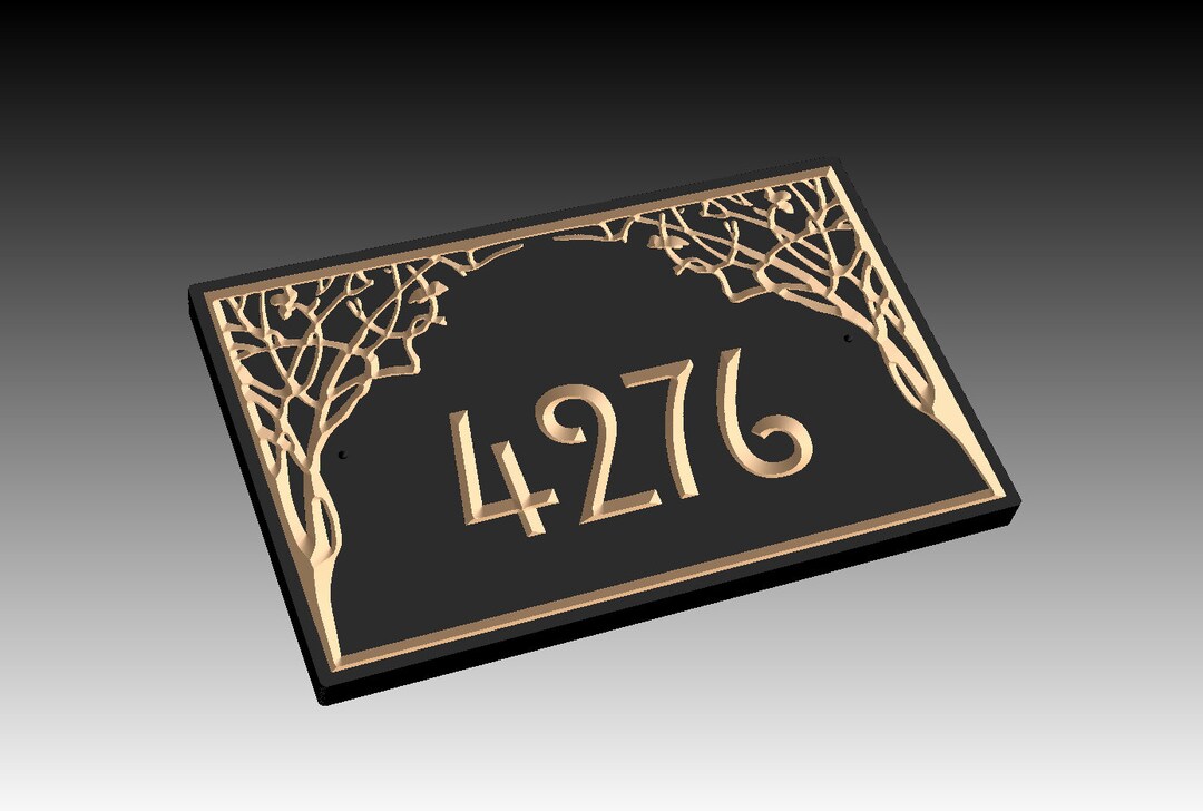 SIGN128 14" X 9" X 3/4" Engraved Craftsman Vines Address Sign, Custom ...