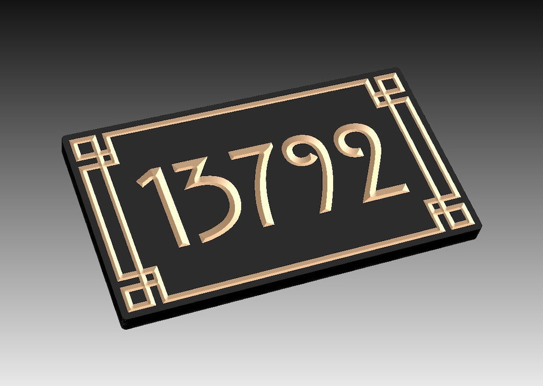 SIGN147 14" X 8" X 3/4" Engraved Craftsman House Number Sign, Custom ...