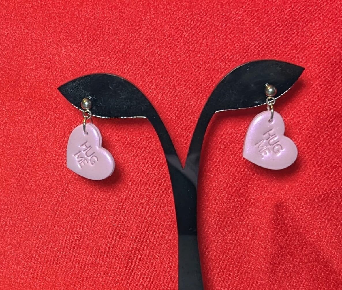 Valentine & Anti-valentine Dusky Pink Candy Heart Drop Earrings - Etsy