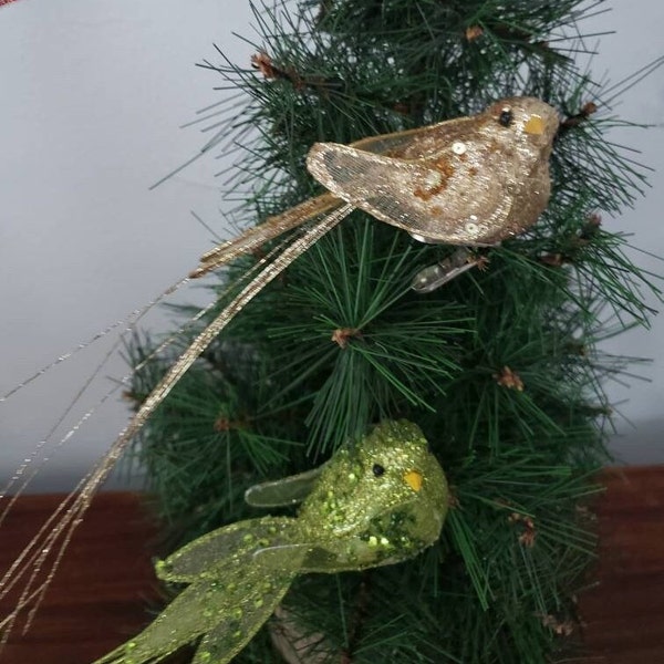 Gold Bird Ornaments - Etsy