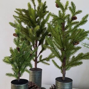 3 Rustic Christmas Trees, Christmas Decoration, Evergreen Tree ...