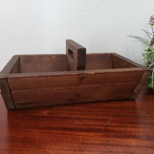 Antique Wood Caddy Divided Wood Box farmhouse Table - Etsy