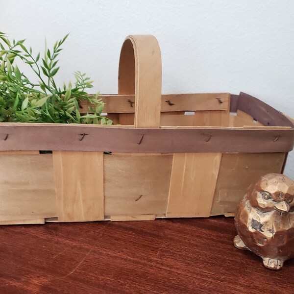 Vintage Split Wood Basket - Etsy