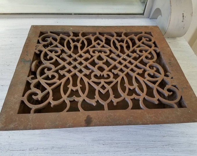 Vintage Metal Grate Floor Grate Scroll Design Farmhouse - Etsy