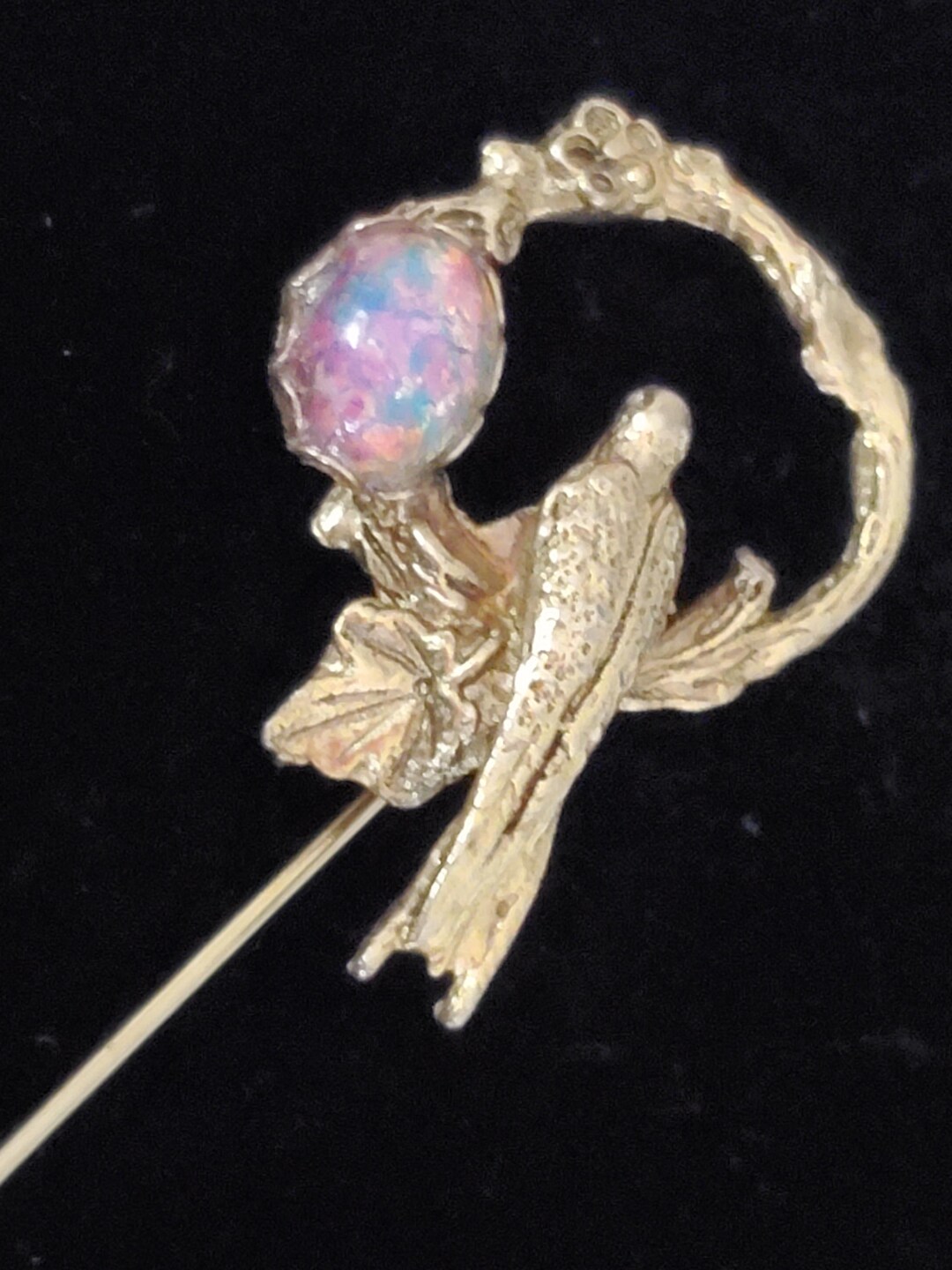 Vintage Gold Wreath With Bird & Opal Stick Pin - Etsy