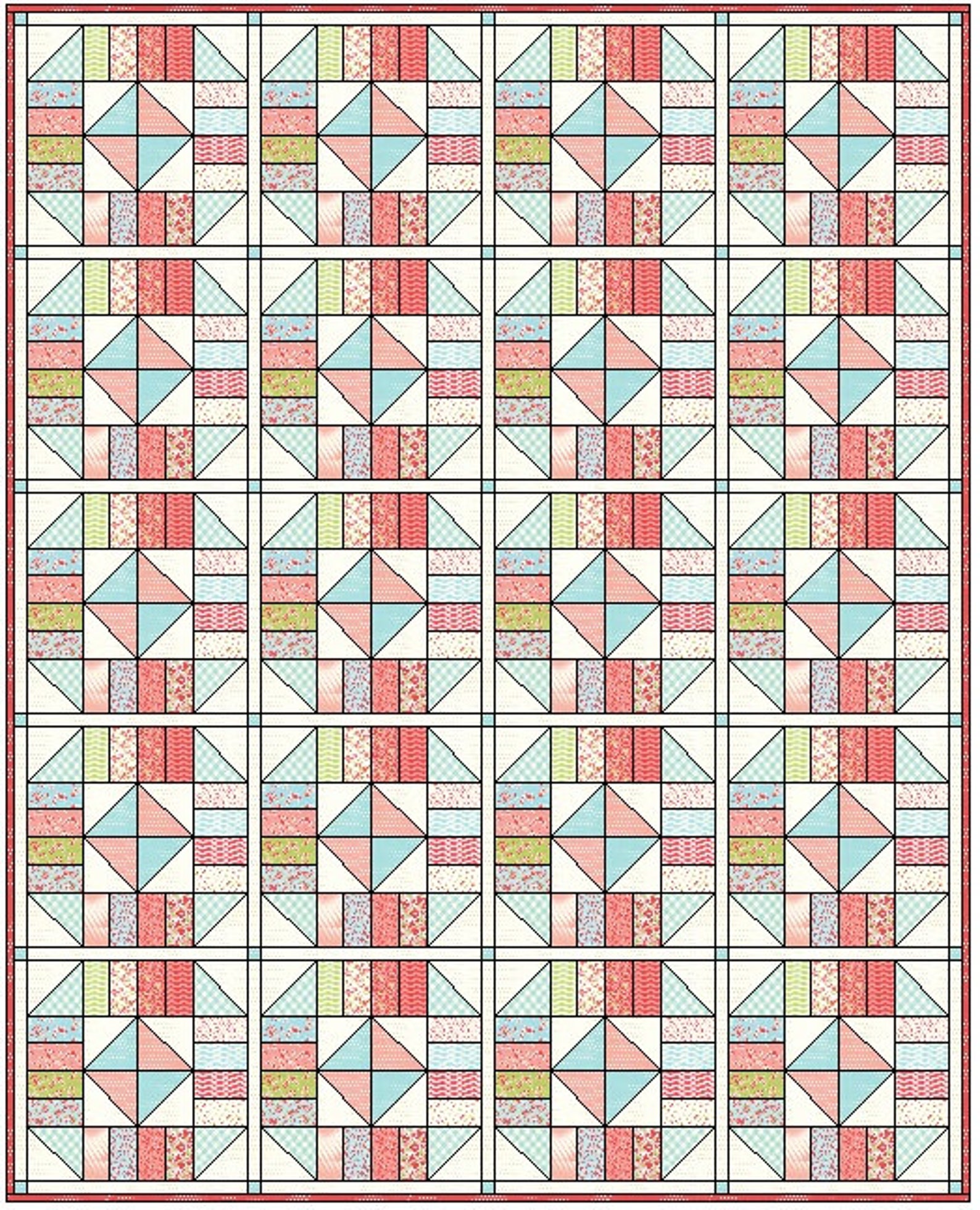 PDF Pattern for Grateful Queen Throw Patchwork Quilt. Classic - Etsy