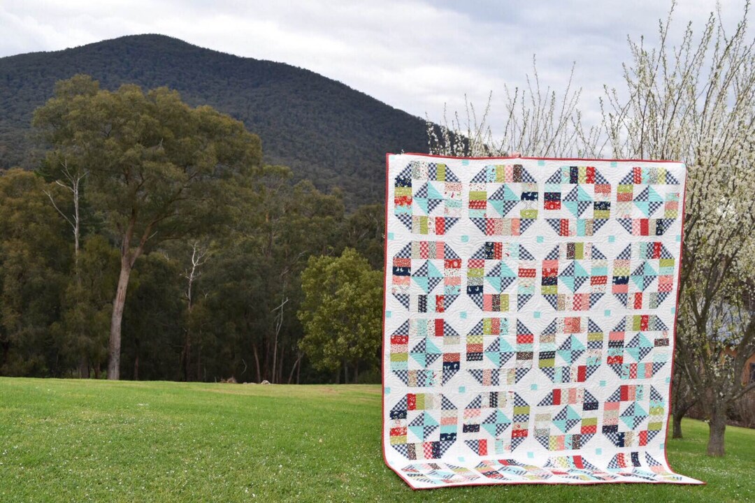 PDF Pattern for Grateful Queen Throw Patchwork Quilt. Classic Modern ...