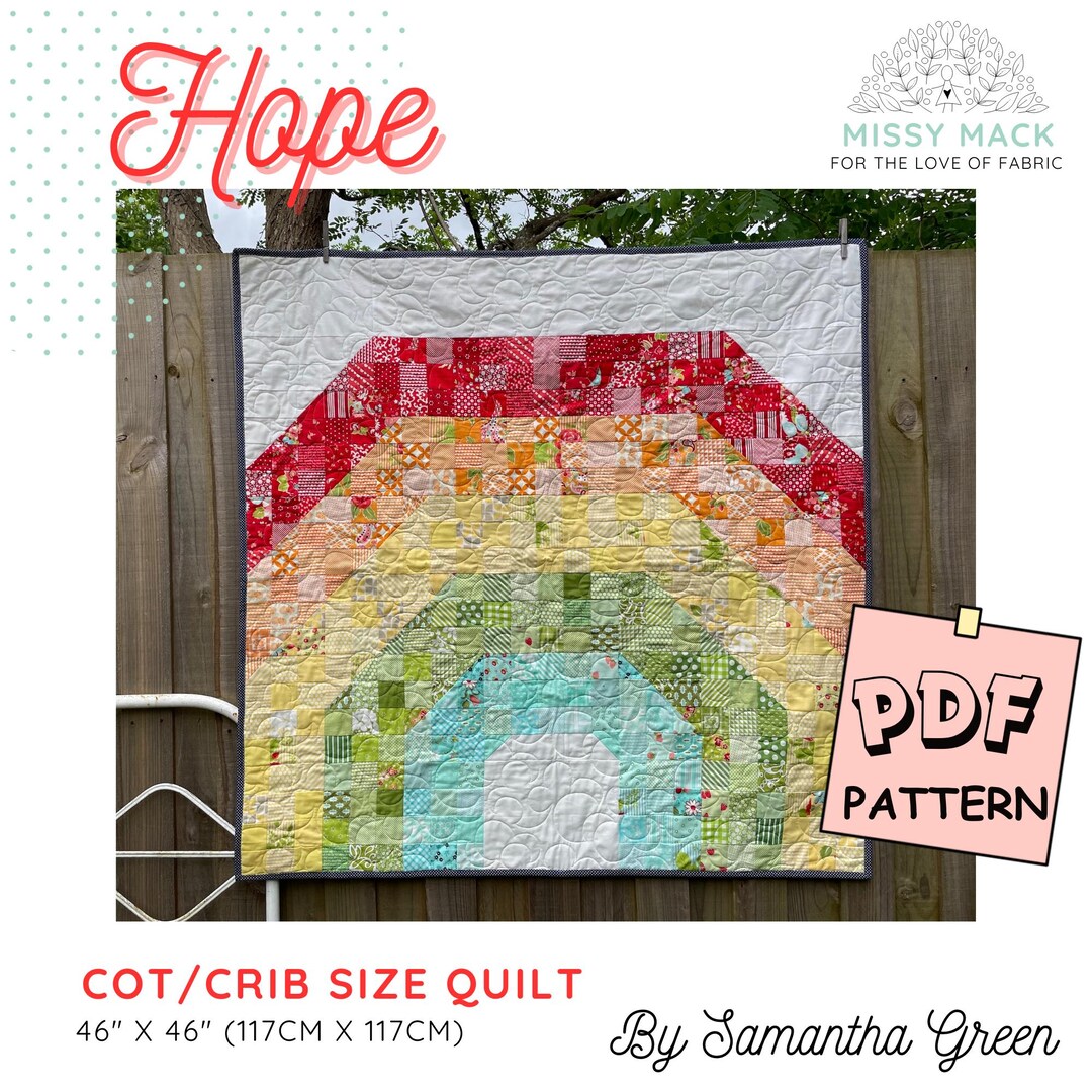 Rainbow Quilt PDF Pattern: 'hope' Modern Geometric Patchwork Crib Quilt ...