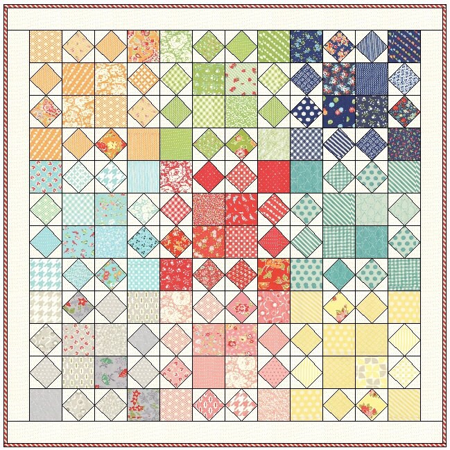 PDF Pattern for 'harvest' Throw Double Size Patchwork Quilt - Make Your ...