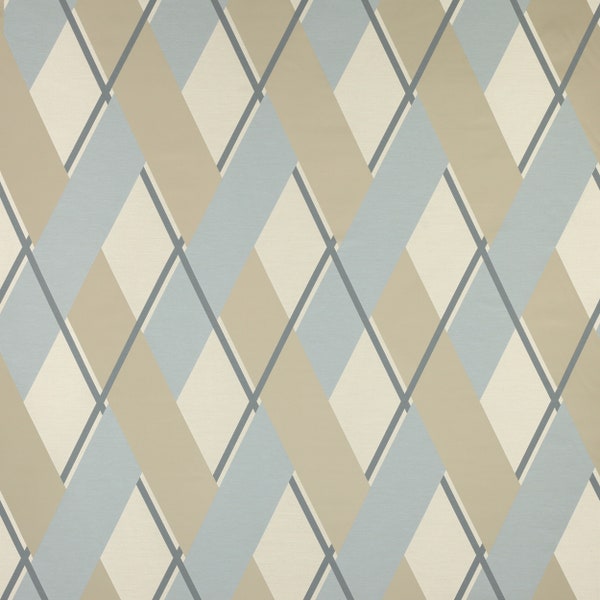 Blue Lattice Fabric - Etsy