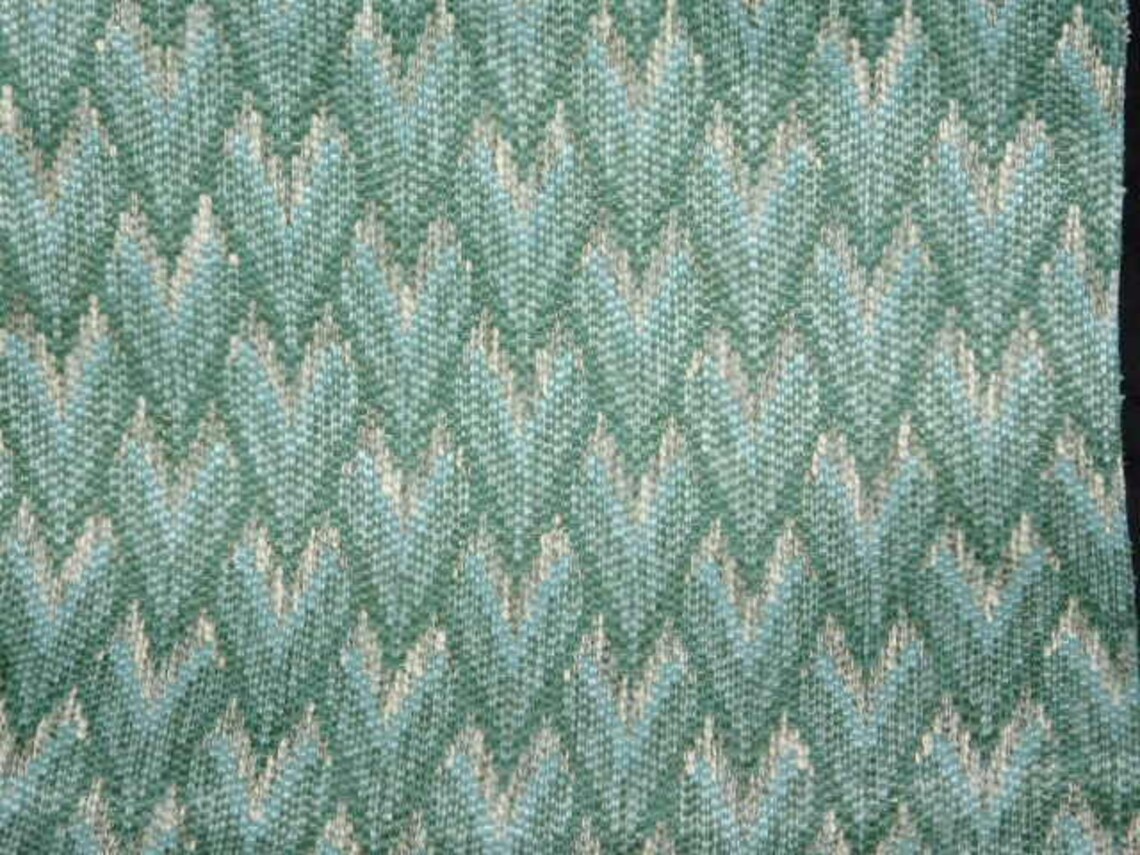 COLEFAX & FOWLER Zig Zag Flame Stitch Geometric Woven Upholstery Fabric ...
