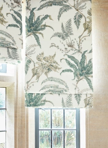 COLEFAX & FOWLER Fern Scrolls Linen Fabric 10 Yards Old Blue Multi - Etsy