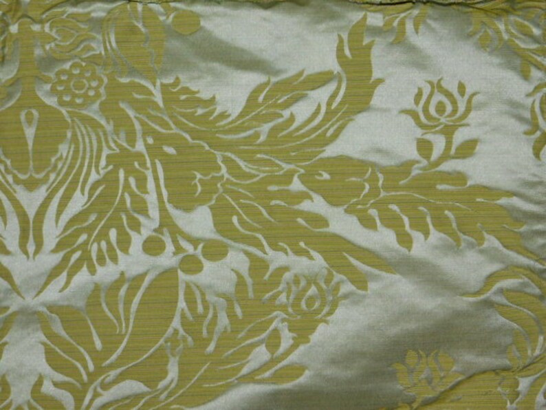 TAPESTRIA Naples Medallions Silk Cotton Damask Fabric 10 Yards Green ...