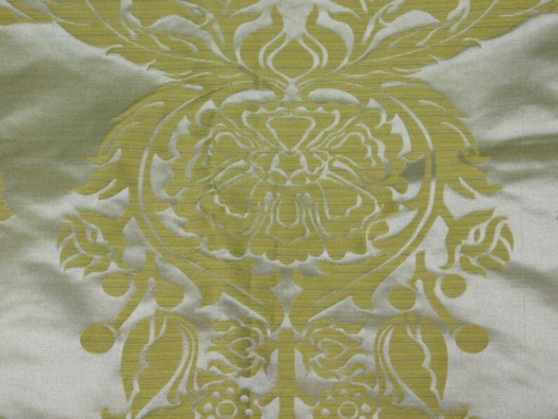 TAPESTRIA Naples Medallions Silk Cotton Damask Fabric 10 Yards Green ...
