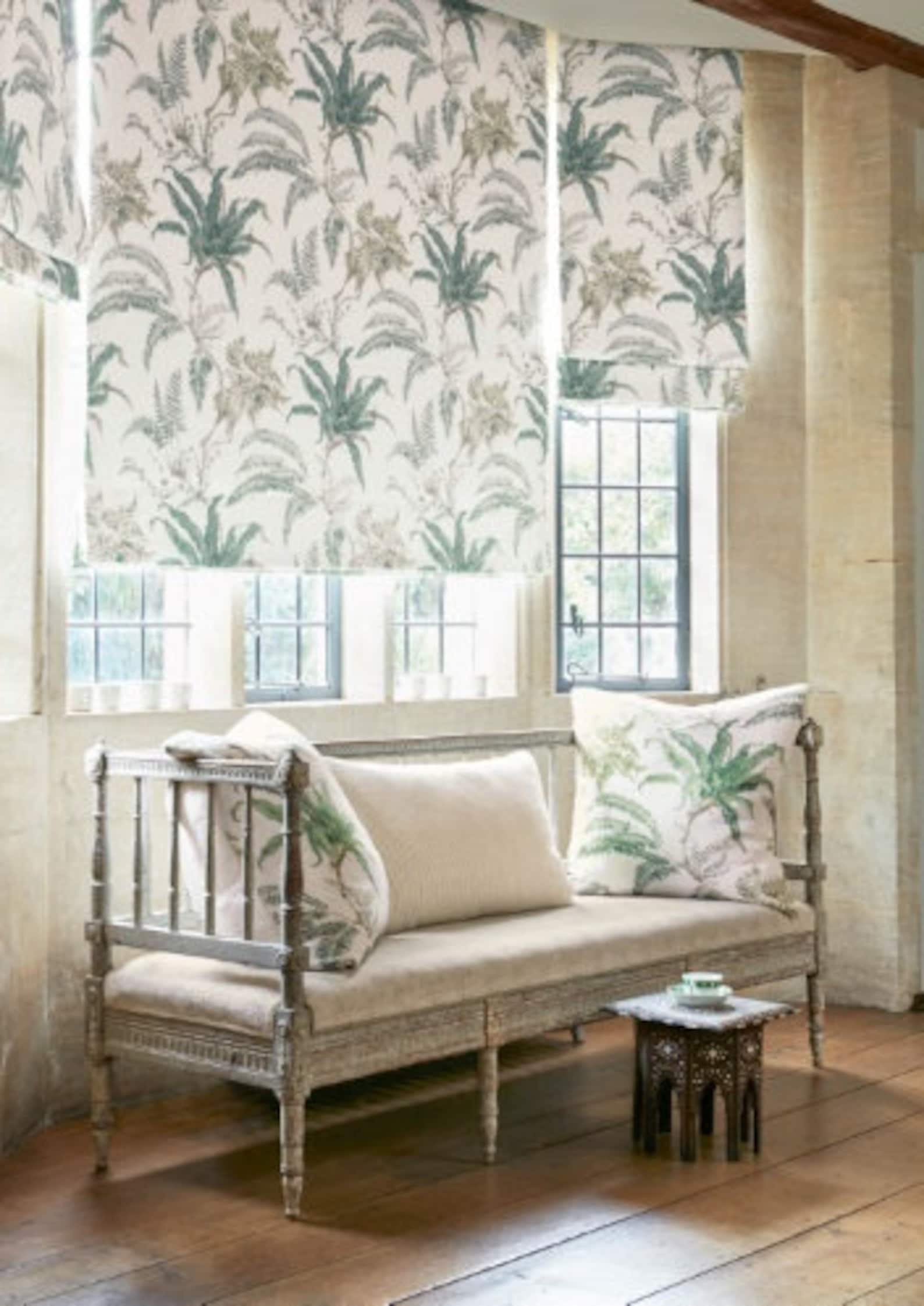 COLEFAX & FOWLER Fern Scrolls Linen Fabric 10 Yards Old Blue Multi - Etsy