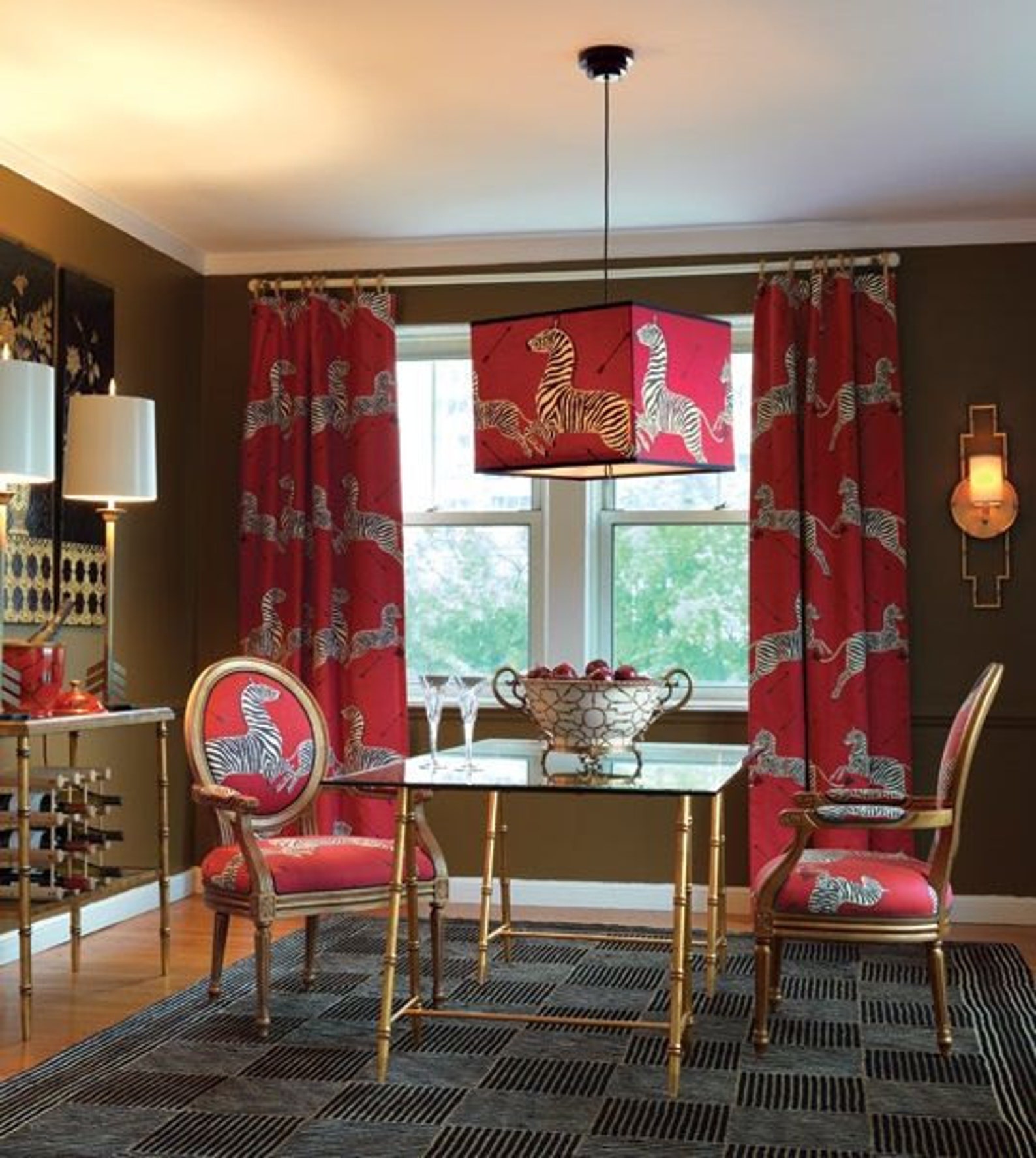 SCALAMANDRE ZEBRAS TOILE Fabric 10 Yards Masai Red - Etsy