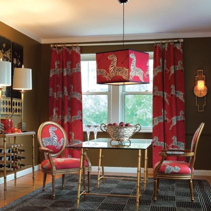 Modern Red Fabric - Etsy