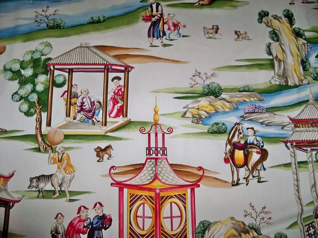 SCALAMANDRE CHINOISERIE SHANGHAI Handprinted Toile Fabric 10 - Etsy
