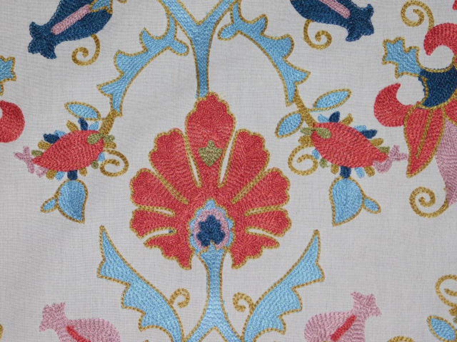 COLEFAX & FOWLER Pashley Italian Motif Embroidered Fabric 3 Yards ...