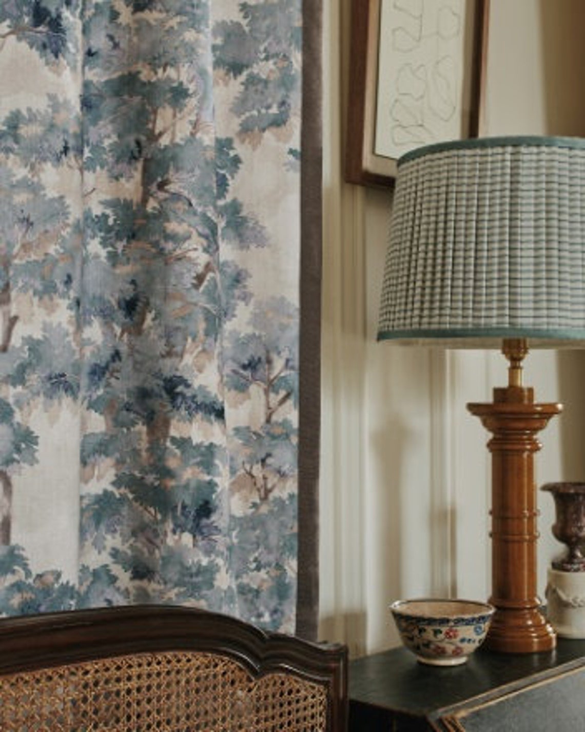 COLEFAX & FOWLER Arbour Scrolling Forest Trees Linen Fabric 10 Yards ...