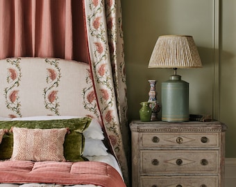 COLEFAX & FOWLER Fern Tree Embroidered Leaf Fabric 10 Yards Red Green ...