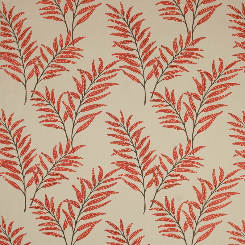 JANE CHURCHILL Embroidered Ferns Fabric 10 Yards Red - Etsy