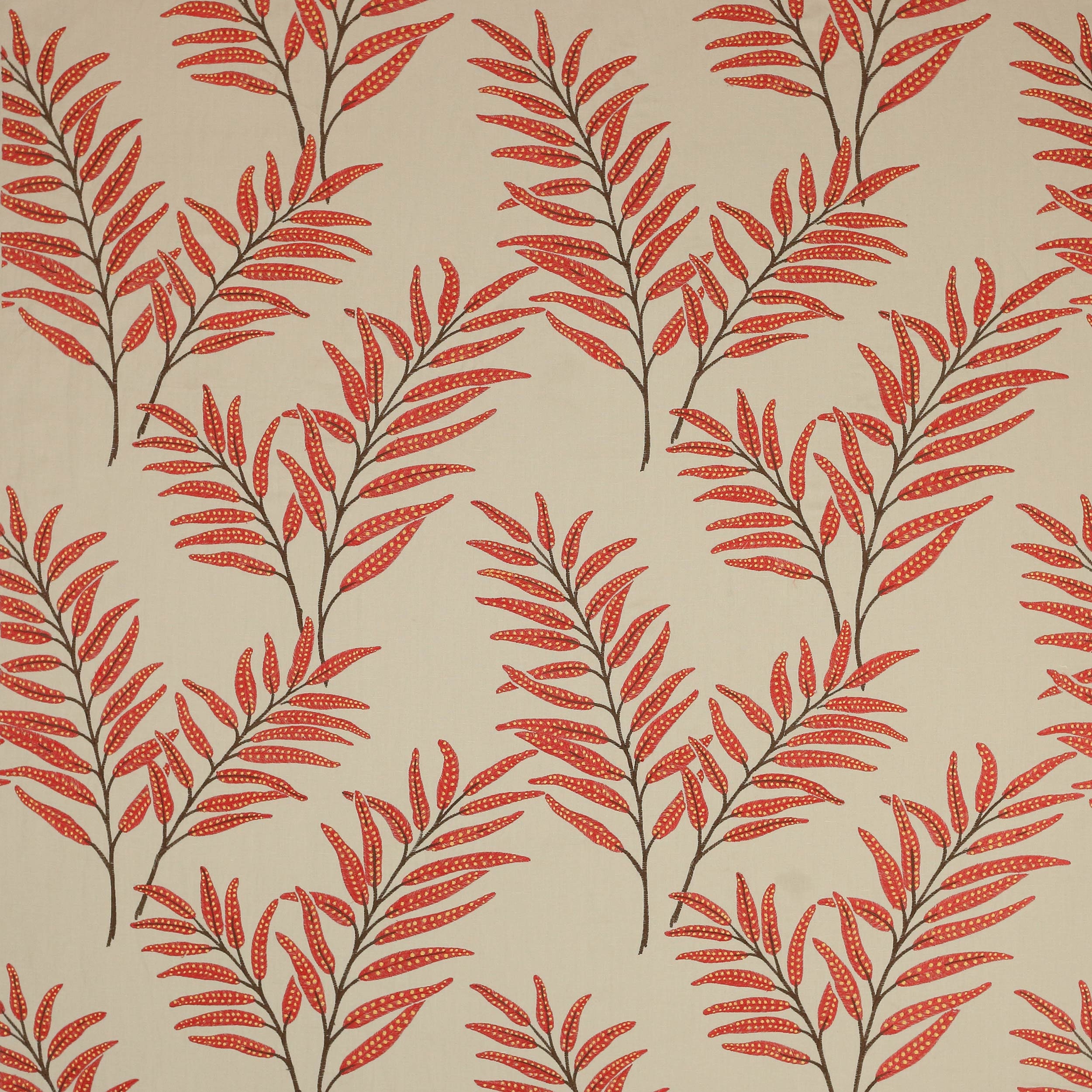 JANE CHURCHILL Embroidered Ferns Fabric 10 Yards Red - Etsy
