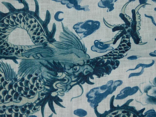 SCHMACHER Empress Dragon Watercolor Stylized Floral Chinoiserie Fabric ...