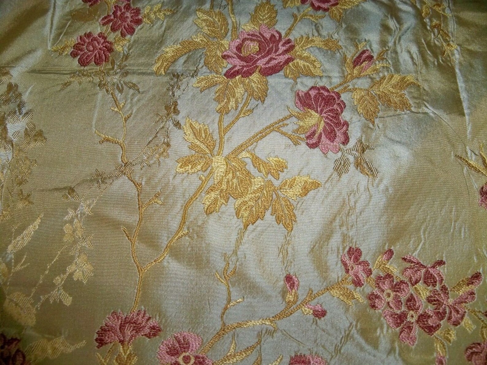 SILK LOOM French ROMANTIQUE Silk Damask Brocade Lampas Fabric 10 Yards ...