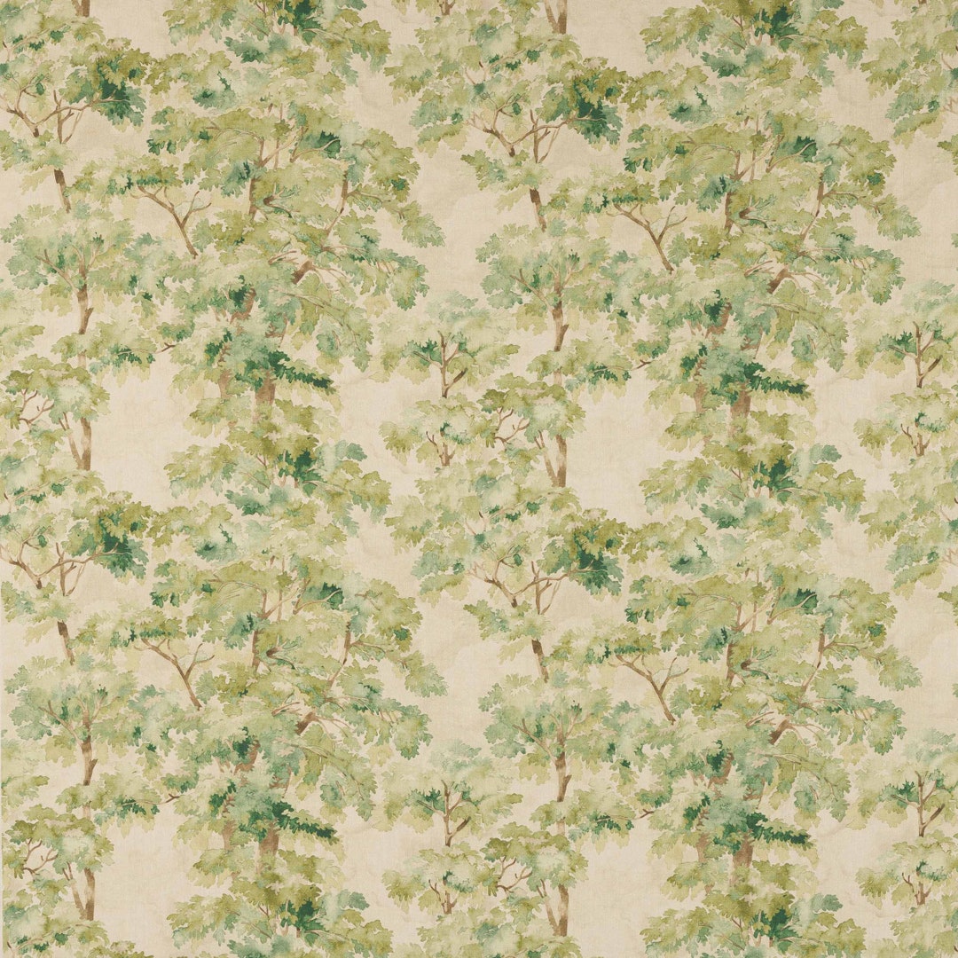 COLEFAX & FOWLER Arbour Scrolling Forest Trees Linen Fabric 10 Yards ...