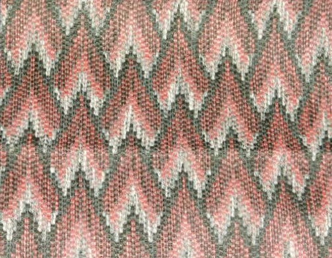 COLEFAX & FOWLER Zig Zag Flame Stitch Geometric Woven Upholstery Fabric ...
