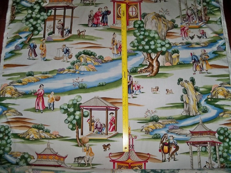 SCALAMANDRE CHINOISERIE SHANGHAI Handprinted Toile Fabric 10 Yards ...