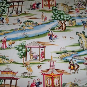 SCALAMANDRE CHINOISERIE SHANGHAI Handprinted Toile Fabric 10 Yards ...