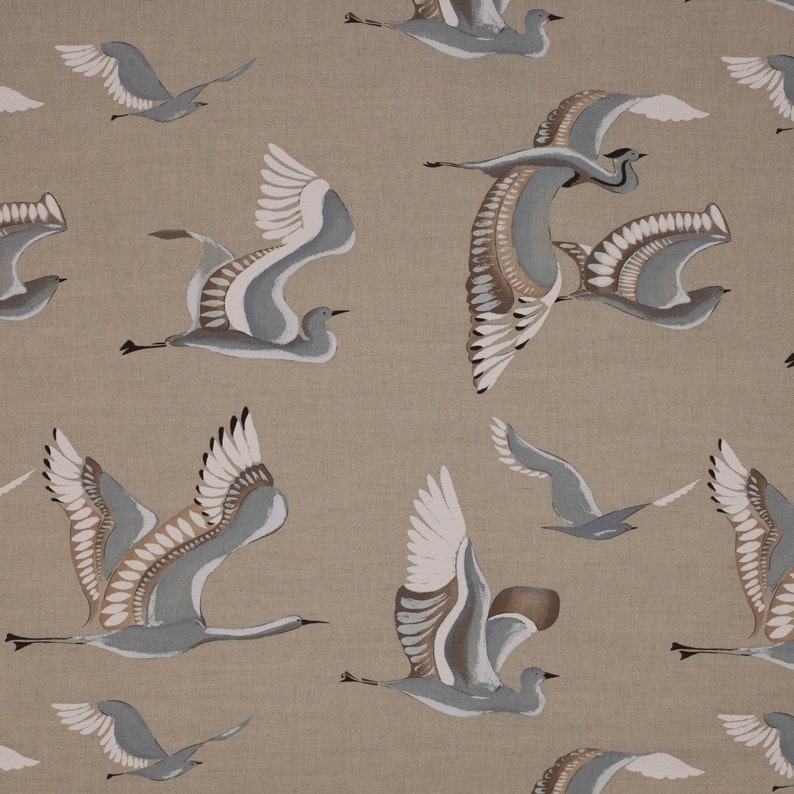 MANUEL CANOVAS Sark Birds Toile Linen Fabric 10 Yards Blue Multi ...