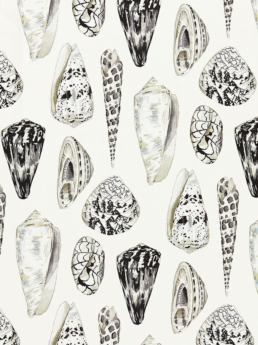 SCALAMANDRE Tropical South Seas Seashell Toile Linen Fabric 3 Yards ...
