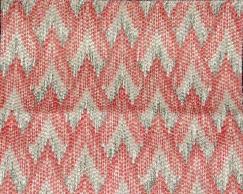 COLEFAX & FOWLER Zig Zag Flame Stitch Geometric Woven Upholstery Fabric ...