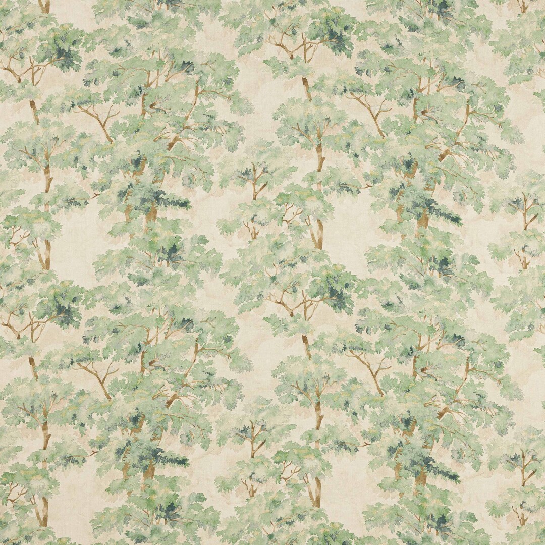 COLEFAX & FOWLER Arbour Scrolling Forest Trees Linen Fabric 10 Yards ...