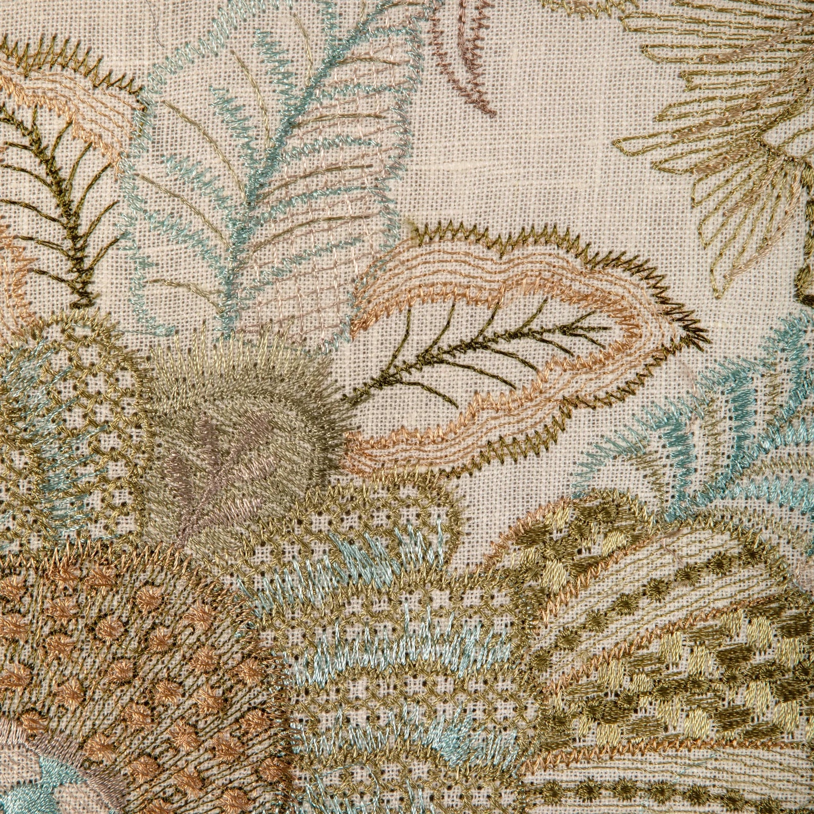 LEE JOFA Garden Walk Exotic Floral Motifs Large Scale Embroidered ...